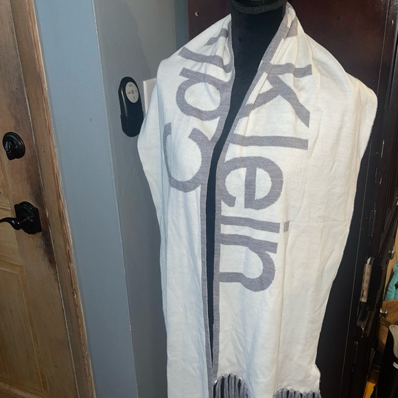 Calvin Klein | Accessories | Nwt Calvin Klein Signature Fringed ...